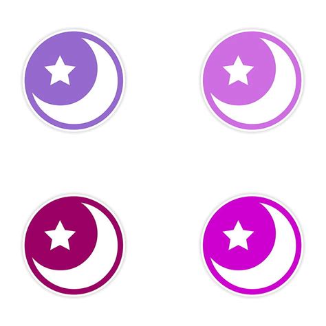 어셈블리 스티커 로고 달과 흰색 벡터에 별 Ai Eps Uidownload