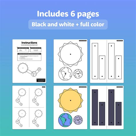 Sun Earth And Moon Model Color Template