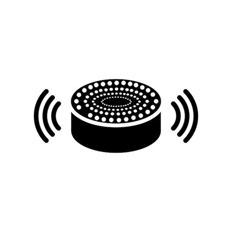 Premium Vector Echo Dot Speaker Alexa Icon Black Vector Graphics