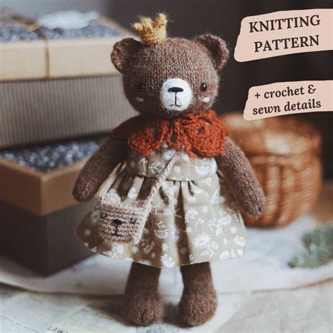 Bear Toy Knitting Pattern Amigurumi Pattern Knitted Bear Etsy