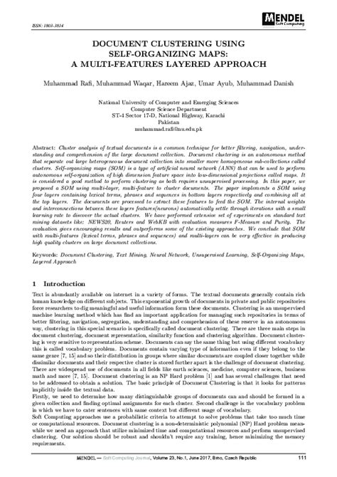 pdf document clustering using self organizing maps