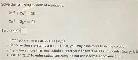 [answered] Solve The Following System Of Equations 2x 2y 50 Gew 3x 3y Kunduz