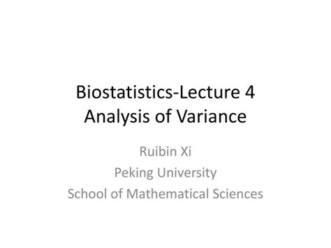 Ppt Biostatistics Lecture 4 Analysis Of Variance Powerpoint Presentation Id 2421495