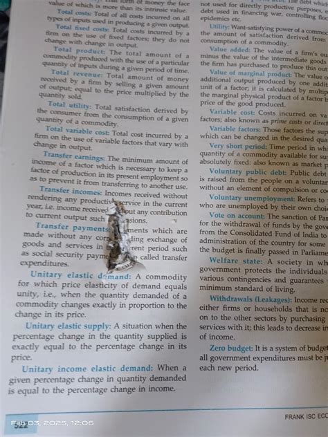 Frank Isc Economics For Class 12 Revised According To The Syllabus For