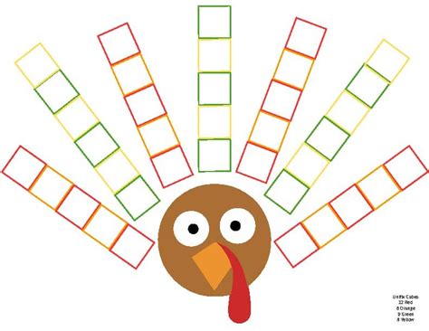 Turkey Pattern Unifix Cubes1 Blocks By Wee Play To Learn Tpt