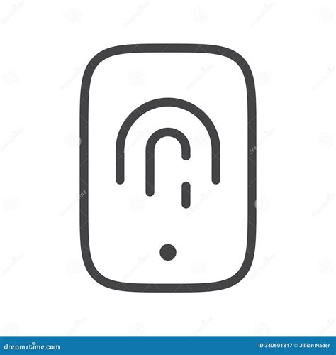 Biometric Device Icon Thin Outline Art Symbol Stock Illustration