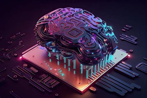 Premium Photo Cybernetic Artificial Intelligence Brain Computer Chip