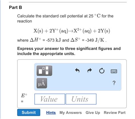 Solved Calculate The Standard Cell Potential At 25 Degree C