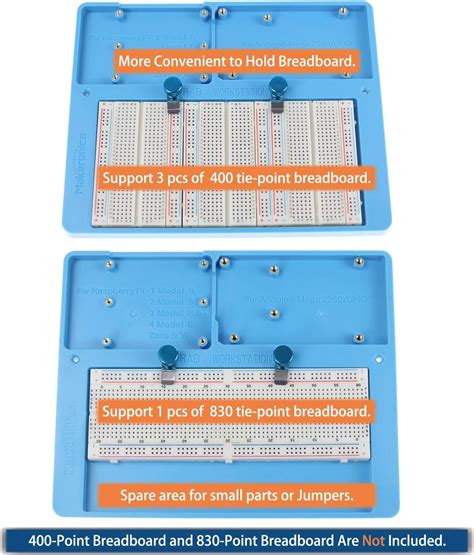 7 In 1 Blue Rab Holder For Raspberry Pi Arduino Solderless Breadboard Base Ebay
