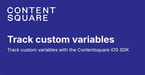 Track Custom Variables Ios