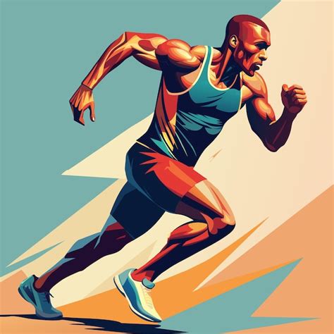 Premium Vector Athlete Man Running Vector Background Design