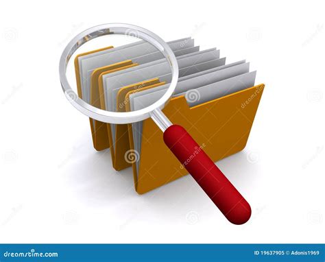 File Folder Magnifying Glass Stock Illustration Illustration Of