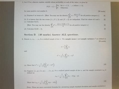Solved 5 Let X Be A Discrete Random Variable Whose