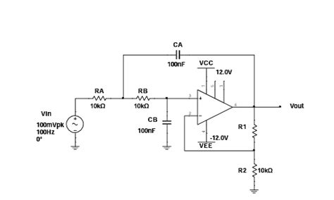 Solved The Following Circuit Schematic Presents A Two Pole Sallen Key