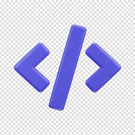 Premium Psd Code Icon 3d Rendering Symbols Of Programming And Web