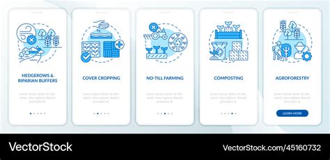 Regenerative Agriculture Techniques Blue Vector Image