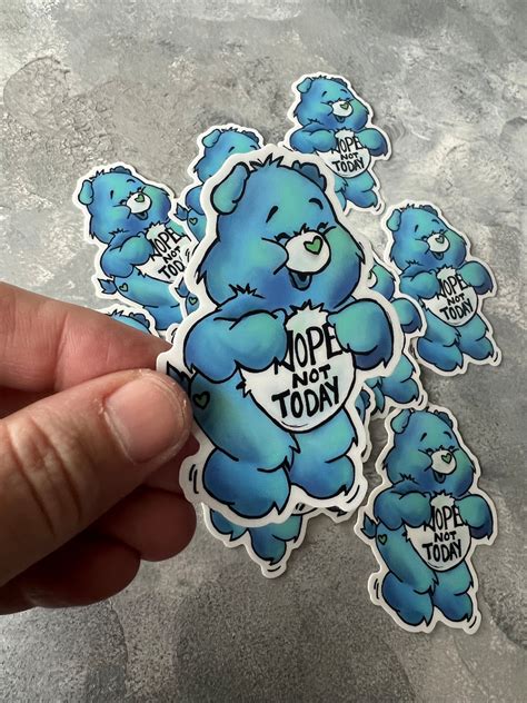 Blue Care Bear Sticker Etsy