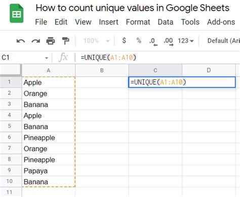 How To Count Unique Values In Google Sheets OfficeBeginner