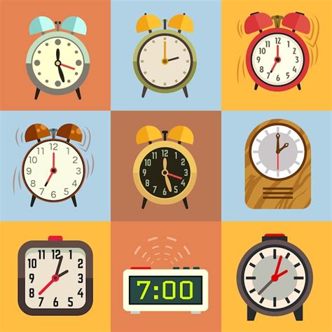 Premium Vector Alarm Clock Flat Vector Icons
