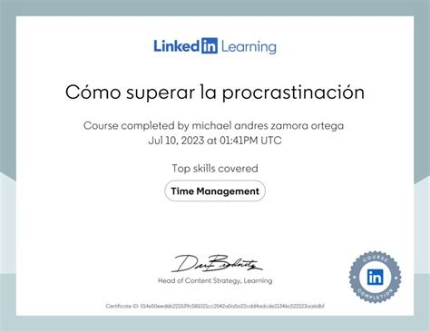 Michael Andres Zamora Ortega On Linkedin Certificate Of Completion