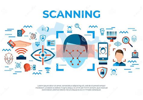 Digital Vector Facial Recognition Icons Set Stock Illustration Illustration Of Identification