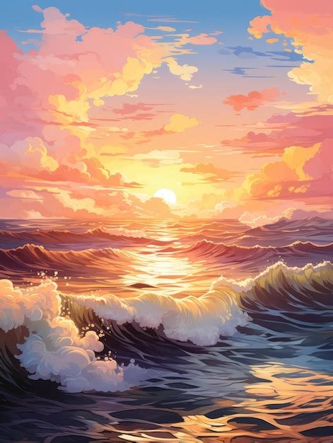 Premium Ai Image Vibrant Sunset Background Premium Ai Image Vibrant Sunset Background