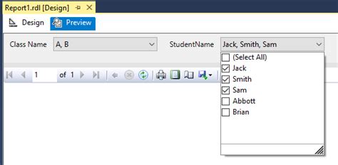Reporting Services Ssrs Report Multi Select Parameter Does Not Select