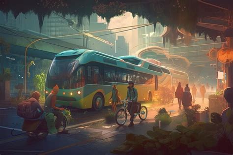 Premium Photo Diverse Green Transportation A World Of Ecofriendly
