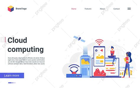 cloud computing network concept vector banner template download on pngtree