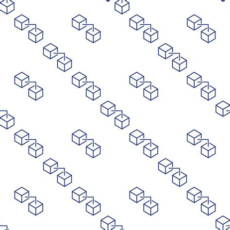 two connected blocks blockchain technology linear seamless pattern