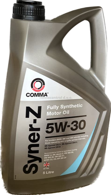 Motorno ulje 5W30 SYNER-Z COMMA (5/1) - Tehnocontrol - Rezervni delovi ...