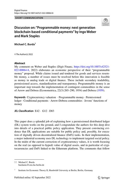 pdf discussion on “programmable money next generation blockchain