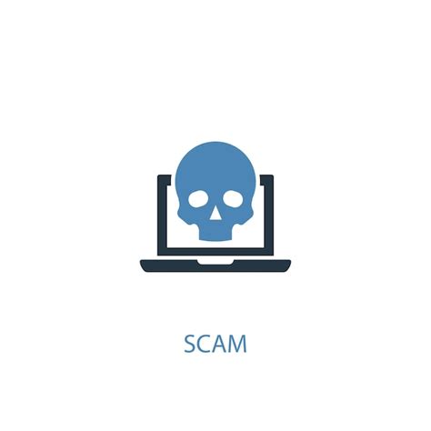 사기 개념 2 컬러 아이콘입니다 간단한 파란색 요소 그림입니다 사기 개념 기호 디자인입니다 웹 및 모바일 Uiux에 사용 가능 프리미엄 벡터