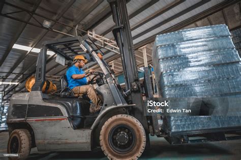 지게차와 트럭에 팔레트에 상자를로드 아시아 창고 노동자 지게차에 대한 스톡 사진 및 기타 이미지 지게차 화물운반대 30 34세 Istock