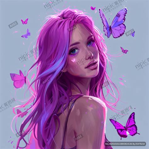 Ai创作图写实人物插画 潮流插画美女人物插画 美女潮流插画 美女插画海报 性感美女插画 3d效果女孩 少女海报插画 美女人物插画 美女插画画 紫发花朵卡通女孩 数字肖像插画 风美女插画 整容