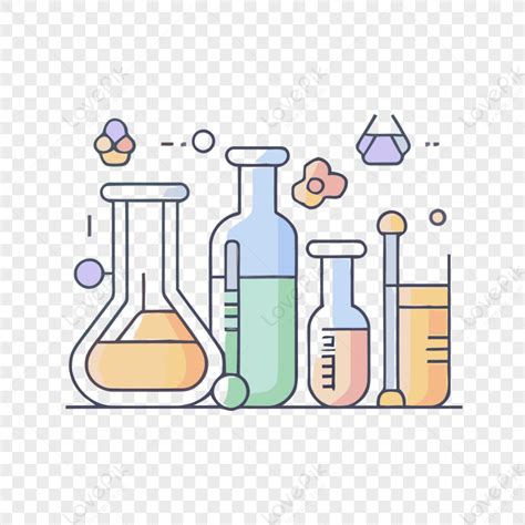 다채로운 실험실 실험 비커의 선형 라인 벡터욱스우수이 Png 일러스트 무료 다운로드 Lovepik