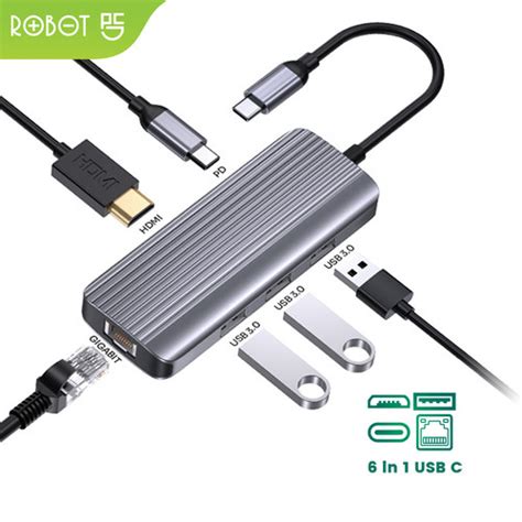 Promo ROBOT HT560 6 In 1 USB C USB Hub Adapter Garansi 1 Tahun Kab Karawang Robot PC