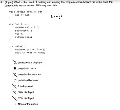 Solved 5 Pts What Is The Result Of Building And Running