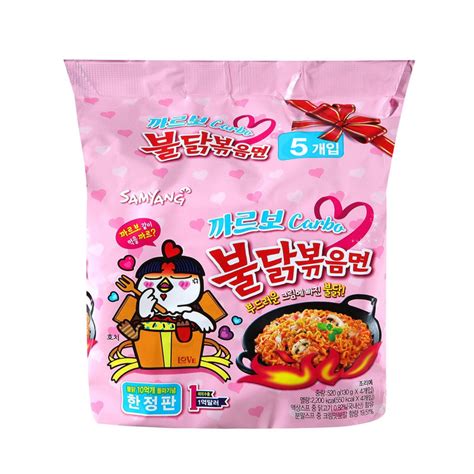 Samyang Spicy Chicken Flavor Noodle Carbonara 삼양 불닭볶음면 까르보나라 5pks