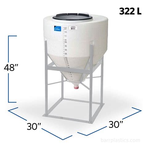 85 Gallon 44 Degree Plastic Cone Bottom Inductor Tank With Fully Drain