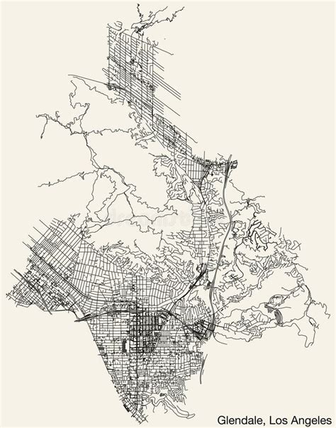 Street Roads Map Of The City Of Glendale Los Angeles City Council