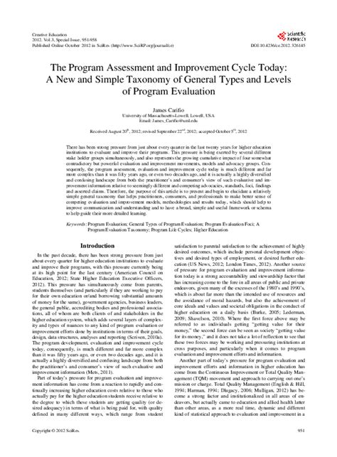 Pdf The Program Evaluation Cycle Today