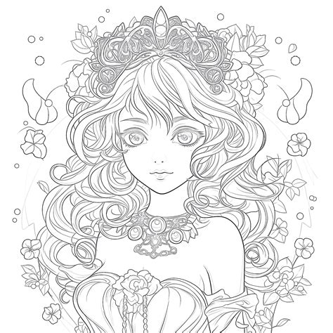 Anime Princess Colouring Pages