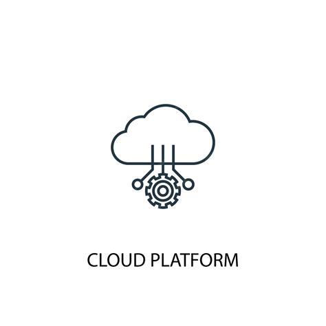 클라우드 플랫폼 개념 라인 아이콘입니다 간단한 요소 그림입니다 클라우드 플랫폼 개념 개요 기호 디자인입니다 웹 및 모바일 Uiux에 사용할 수 있습니다 프리미엄 벡터