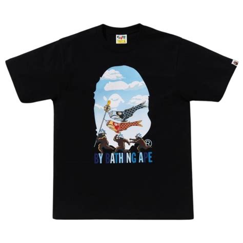 A Bathing Ape Men Carp Streamer By Bathing Ape Tee Black