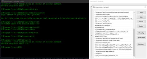 Streamlink Command Not Recognized Despite Adding Path Variable · Issue 4014 · Streamlink
