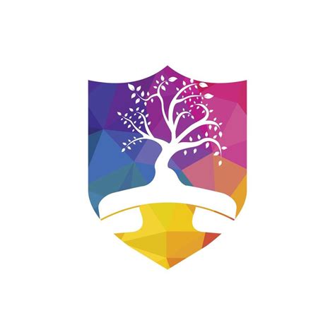 Nature Call Vector Logo Design Handset Tree Icon Design Template