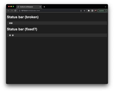 Status Bar Items Do Not Preserve Whitespace Between Codicons · Issue