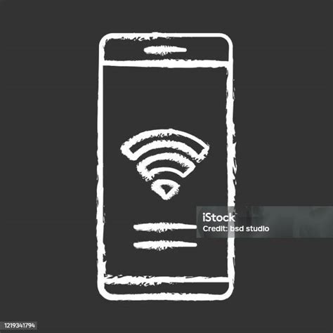 인터넷 액세스 분필 아이콘입니다 와이파이 존 웹 연결 스마트 폰 라우터 응용 프로그램 온라인으로 접속하세요 무료 와이파이 절연 벡터 칠판 그림 휴대전화에 대한 스톡 벡터