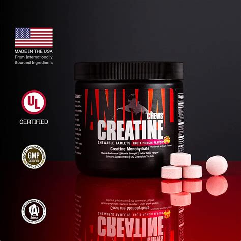 Animal Creatine Chews Tablets Enhanced Monohydrate With Astragin For